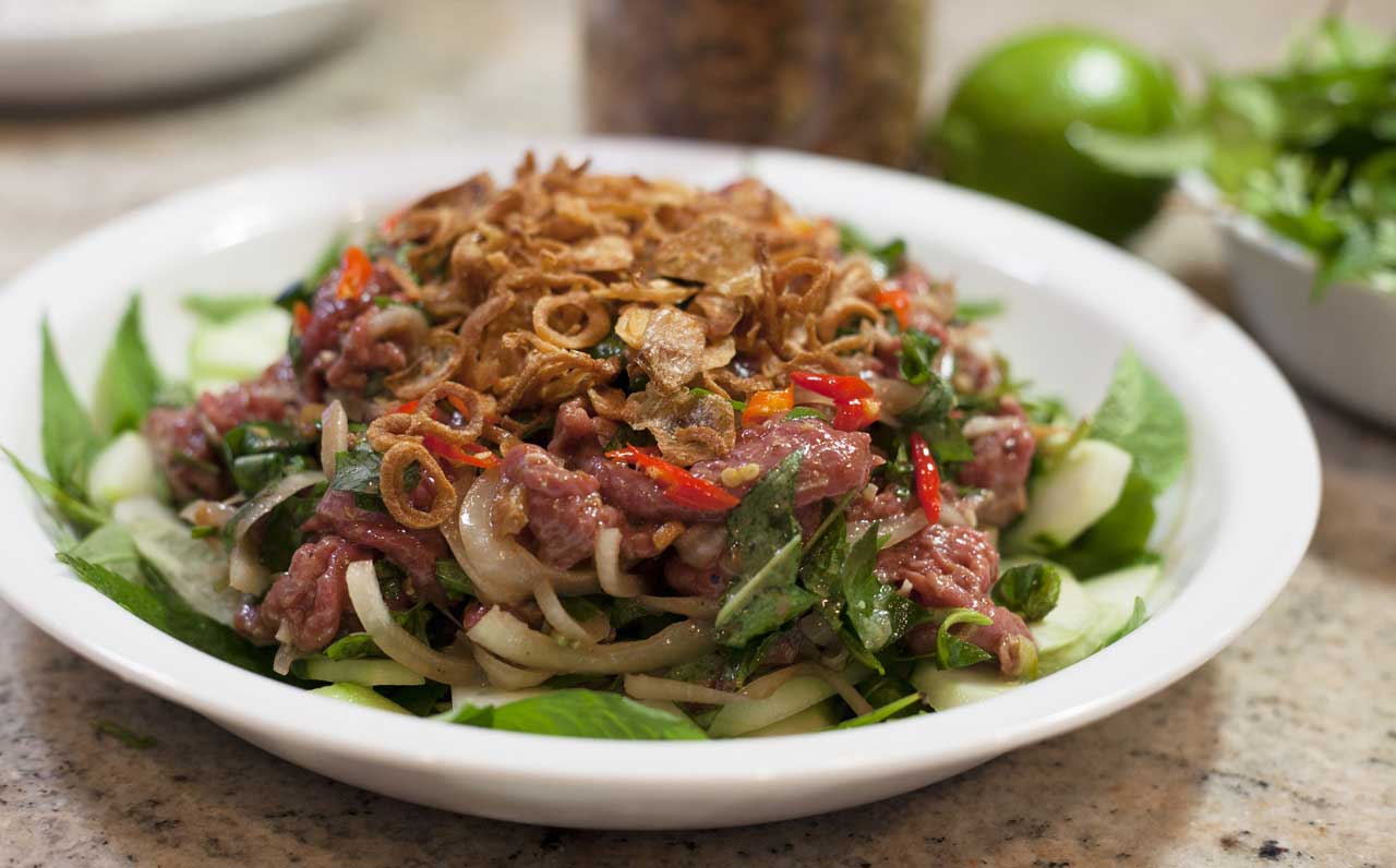 Bo Tai Chanh Recipe – How To Make Rare Beef In Lime Juice Salad